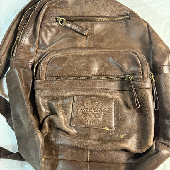 Rawlings | Bags | Rawlings Vintage Brown Leather Backpack | Poshmark